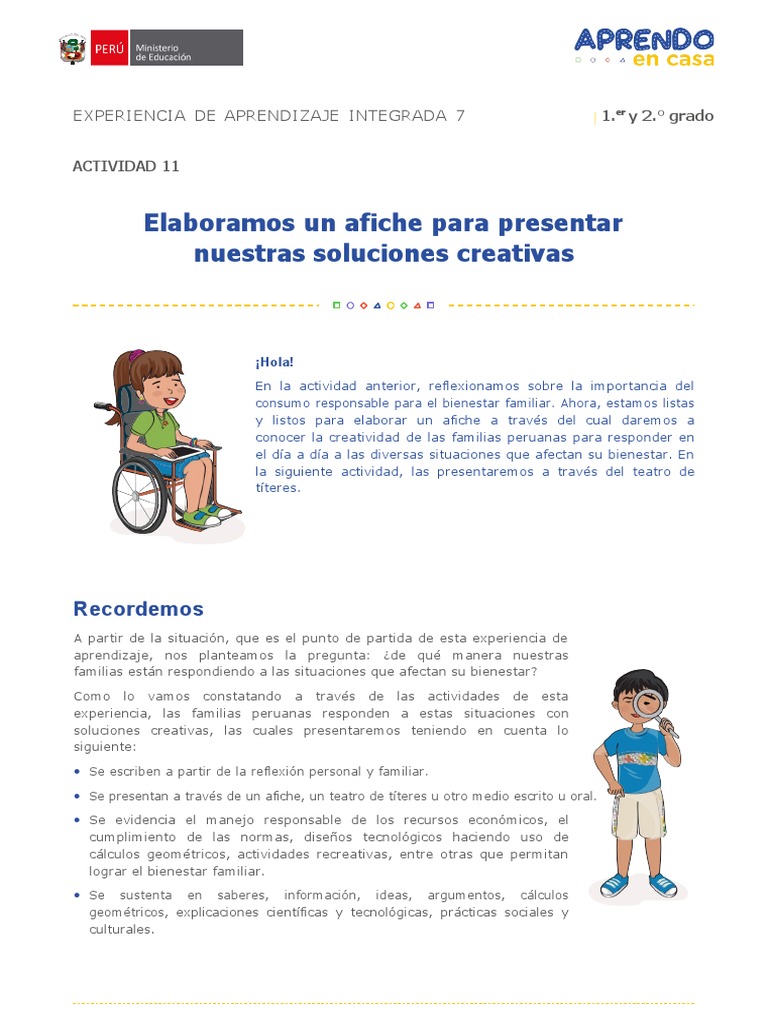 Exp7 Secundaria 1y2 Exploramosyaprendemos Act011 | PDF | Aprendizaje | Póster