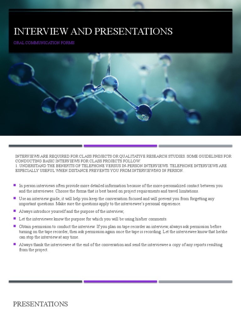 Guidelines for Conducting Effective Interviews and Presentations | PDF ...