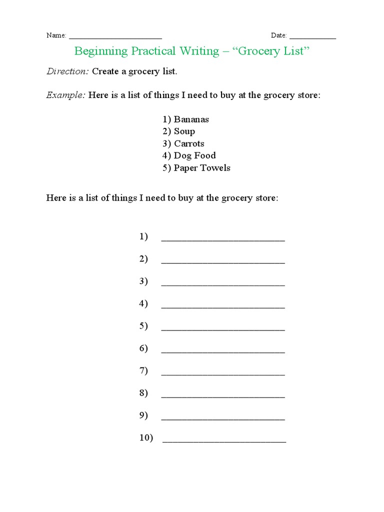 Writing Practice - Beginning Practical | PDF