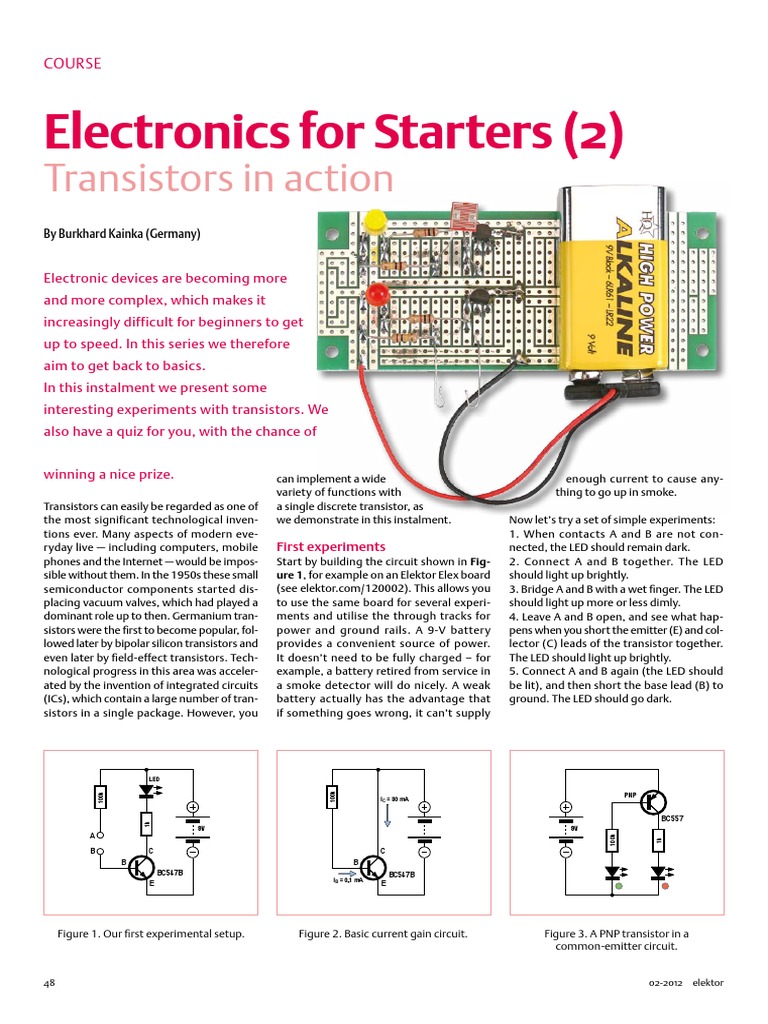 Beginner's Guide to Transistor Experiments | PDF | Bipolar Junction Transistor | Transistor
