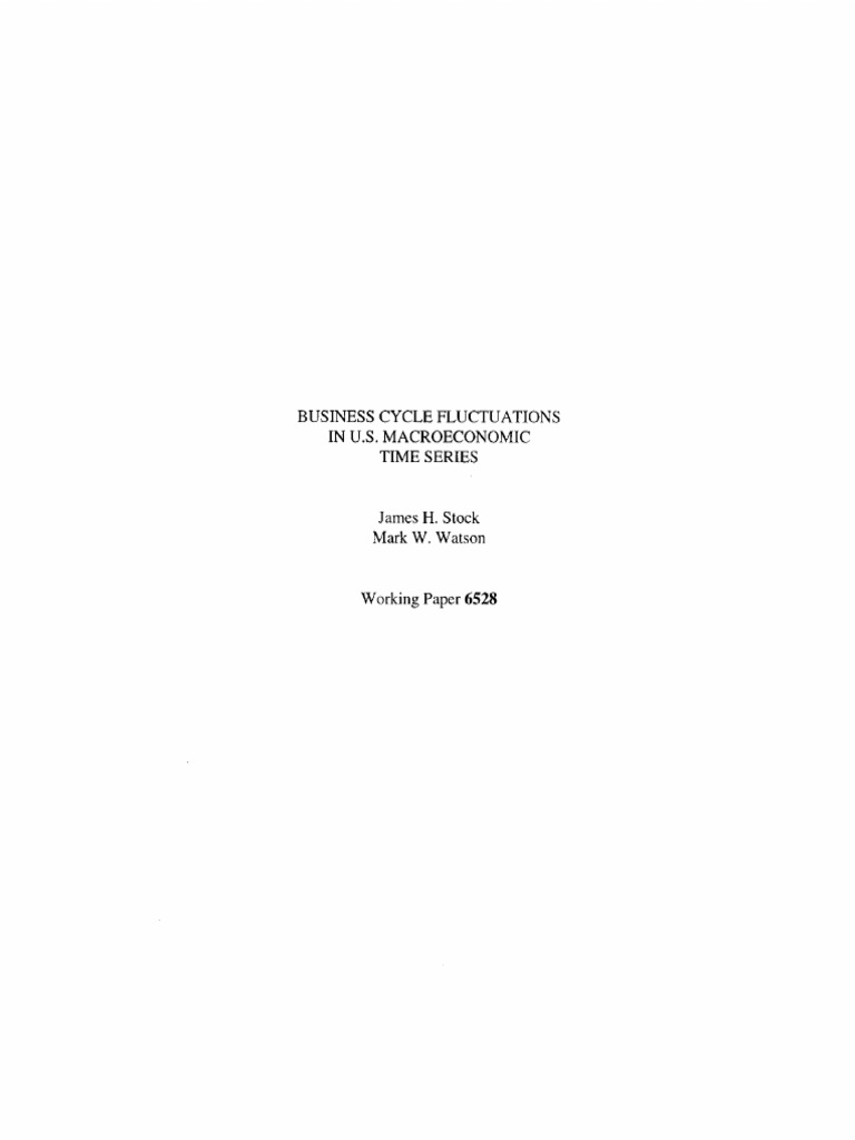 Business Cycle Fluctuations in U.S. Macroeconomic Time Series | PDF