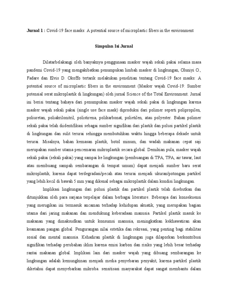 Simpulan Isi Jurnal 1 | PDF