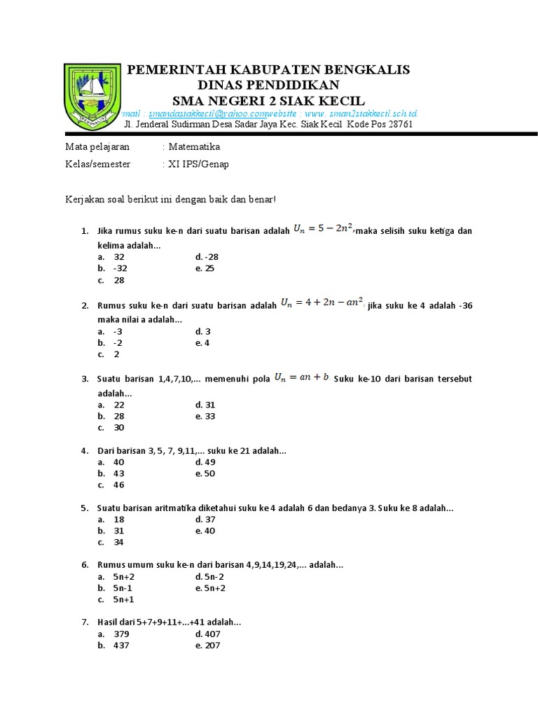 Soal Matematika Wajib Kelas Xi | PDF | Metode & Bahan Ajar