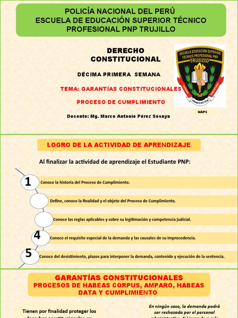 11° Sem. D° CONST. - GC. CUMPLIMIENTO | PDF | Sentencia (ley) | Demanda judicial