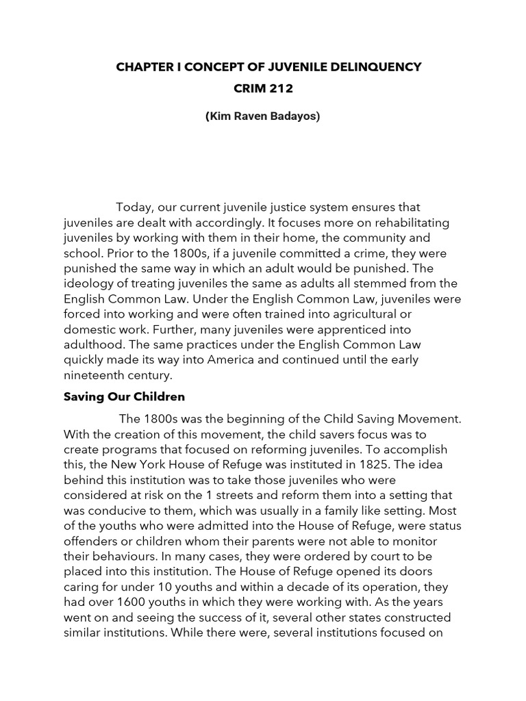 Exploring the Origins and Development of the Juvenile Justice System ...