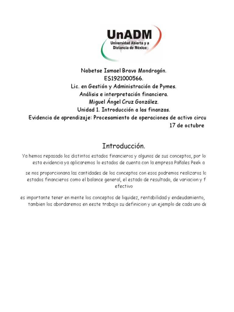 Gaif U1 Ea Nabm | PDF | Contabilidad | Deuda