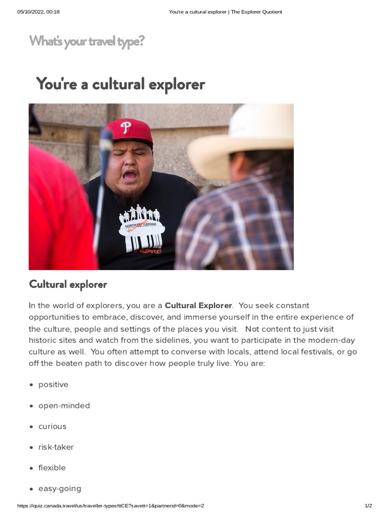 You're A Cultural Explorer - The Explorer Quotient | PDF