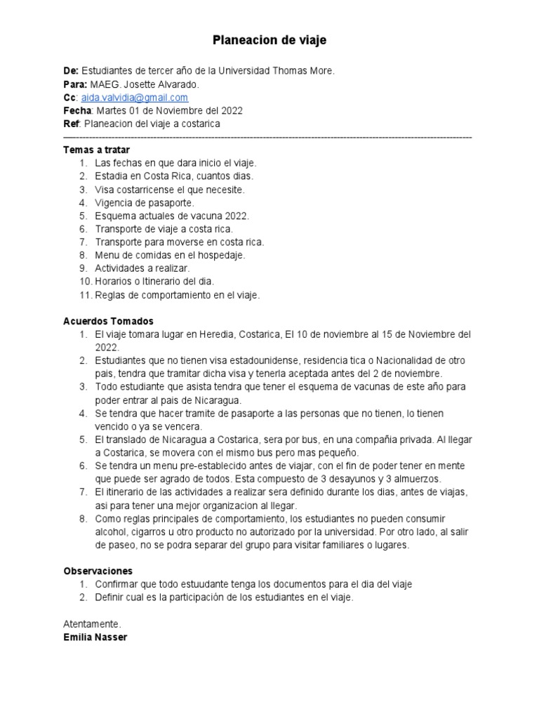 Planeación de Viaje a Costa Rica 2022 | PDF