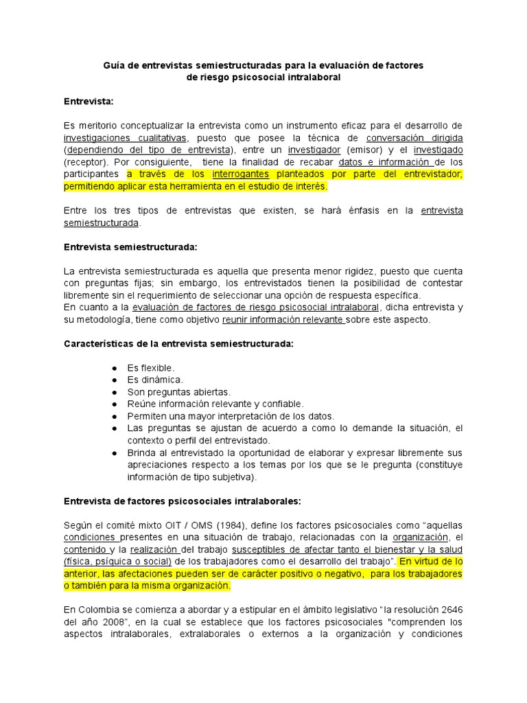 Formato De Cuestionario De Factores De Riesgo