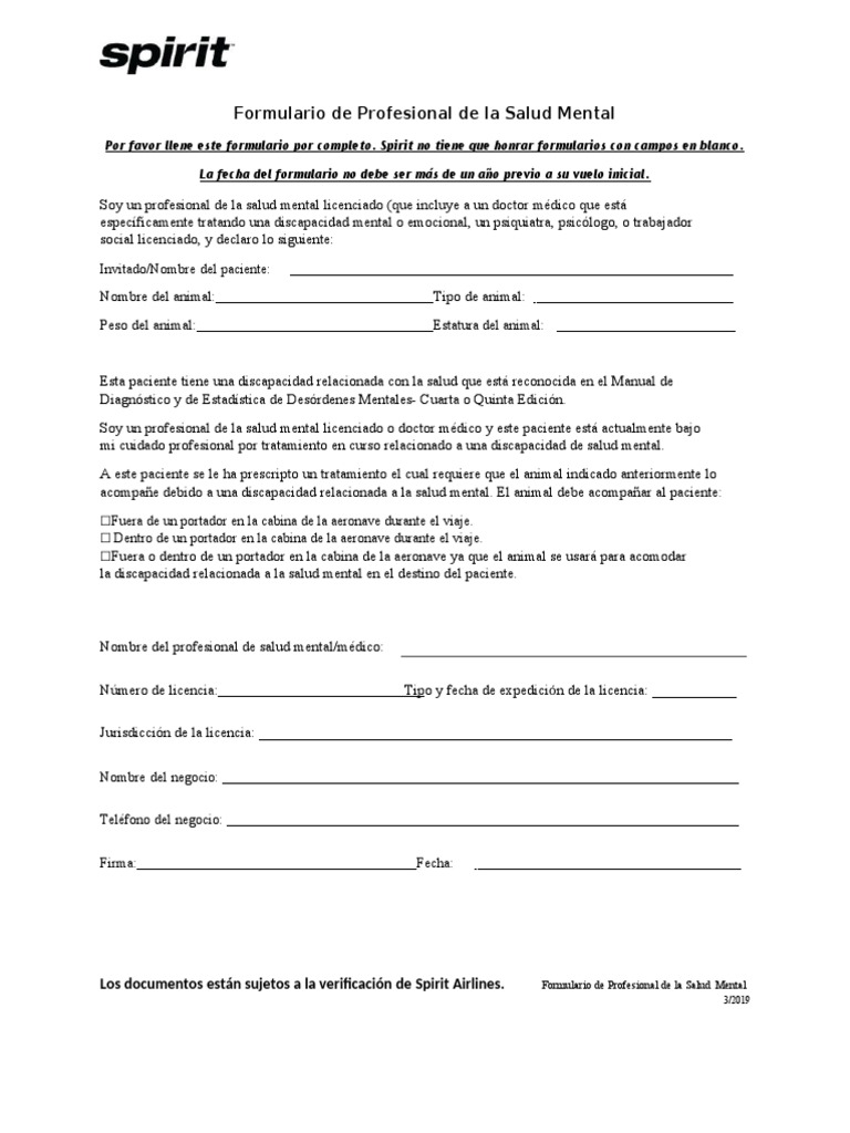 Formato Mascota Apoyo Emocional | PDF | Salud mental | Trastorno mental