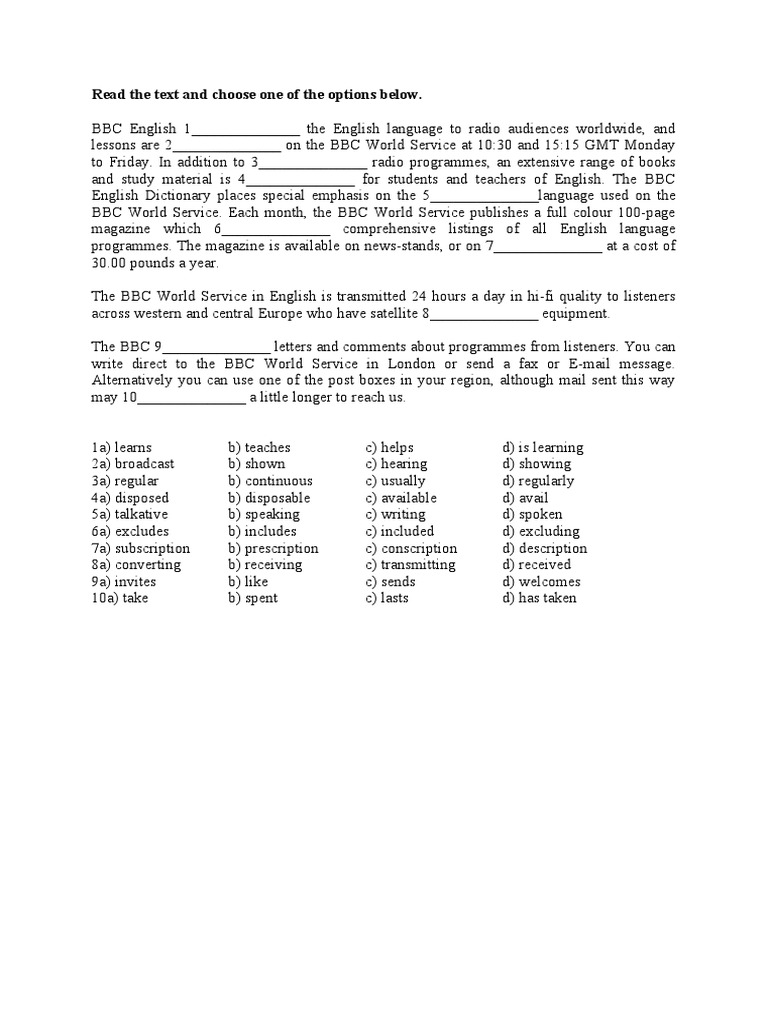 G V BBC World Service | PDF | Foreign Language Studies