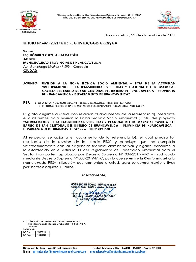 Oficio 637 2021 Mphvca-Fusionado | PDF | Gobierno