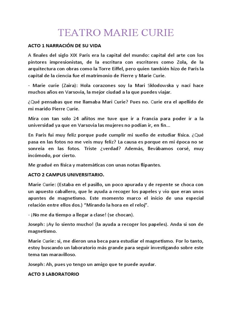 Teatro Marie Curie | PDF | Marie Curie