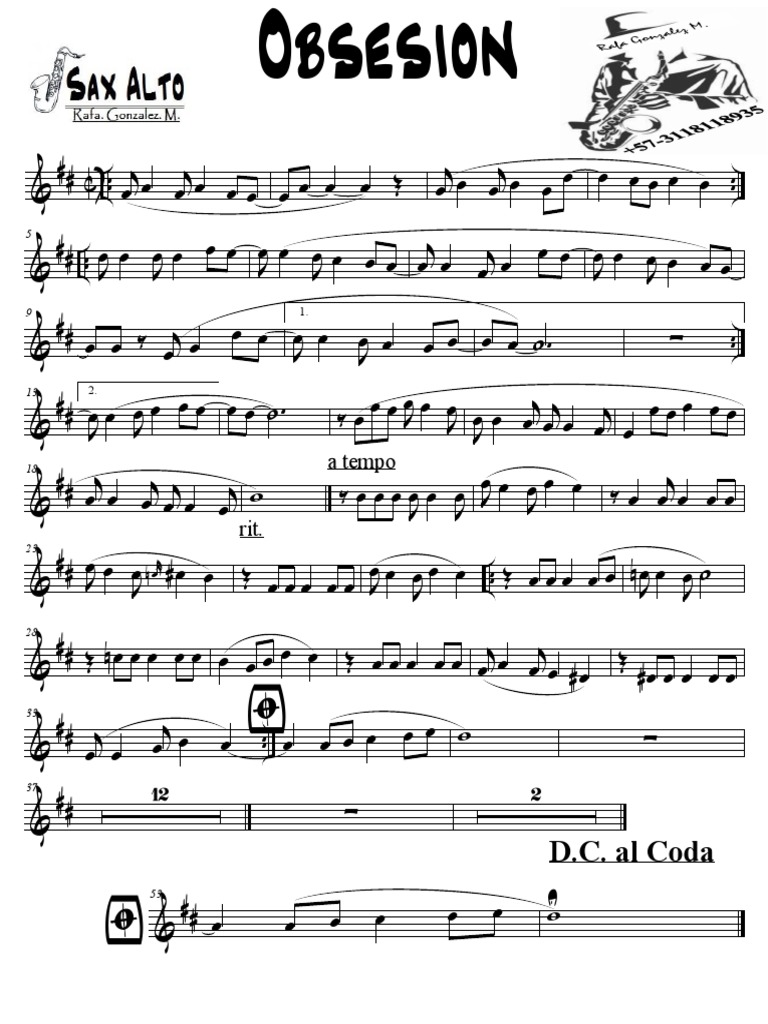 Obsesion ..Sax Alto | PDF