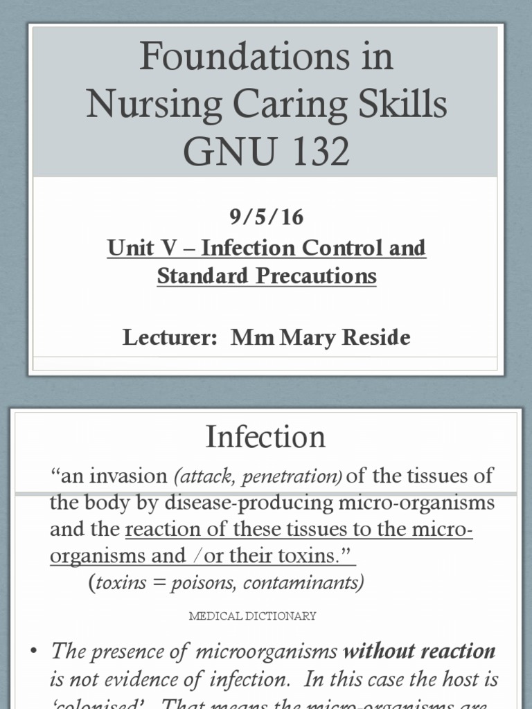 5 Infection Control Standard Precautions Pdf Infection Immunology