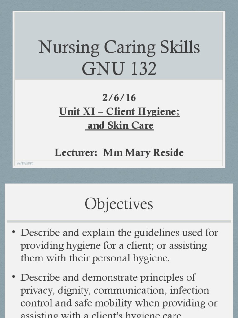 9.client Hygiene and Skin Care | PDF | Oral Hygiene | Hygiene