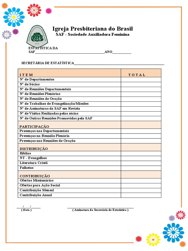 Formulário de Estatística Da SAF 1 | PDF
