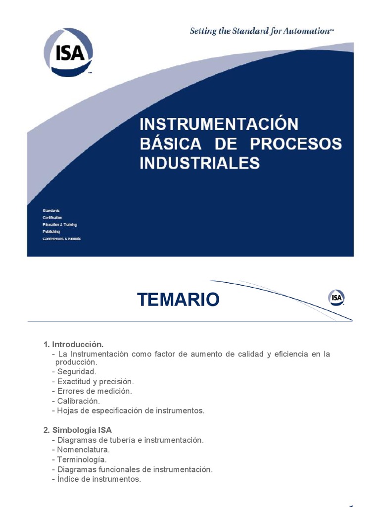 Curso-Isa-Instrumentacion Basica de Procesos Industriales-Editado | PDF ...