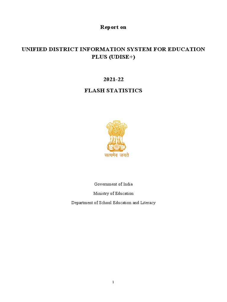 UDISE+ 2021-22 Enrollment Statistics | PDF | Schools | Kindergarten