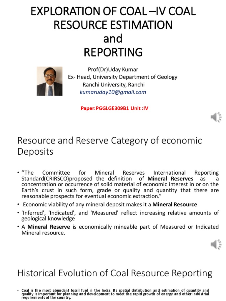 4 Exploration of Coal - IV Coal Resource Estimation | PDF | Mining ...