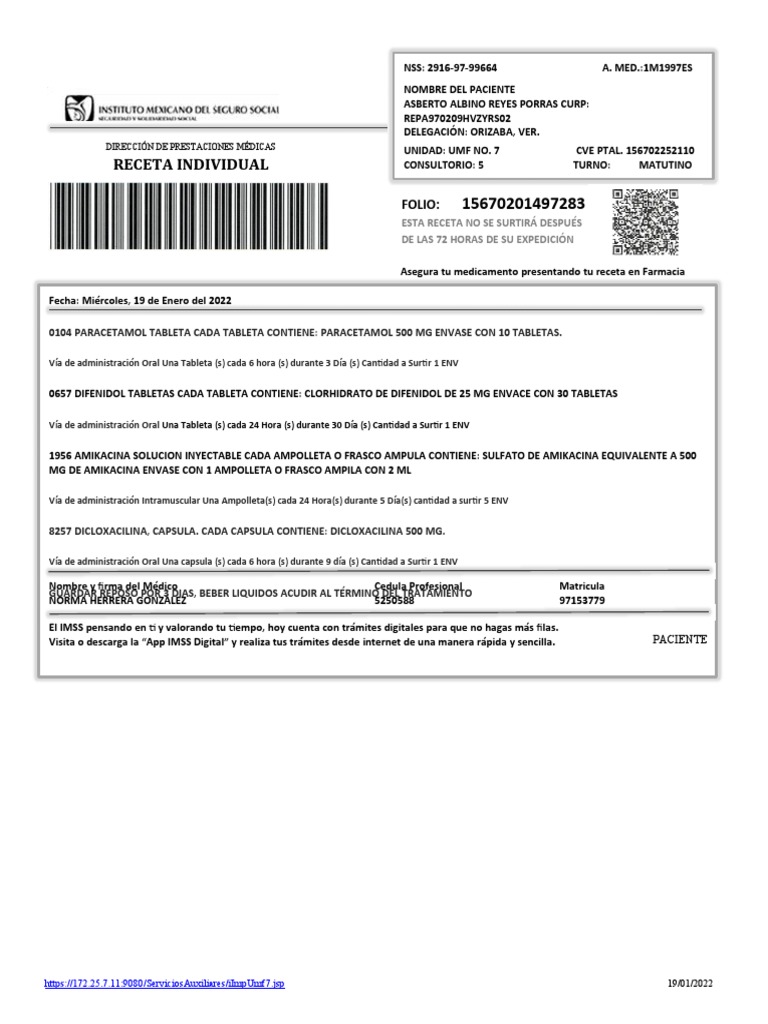 Vsip - Info - Receta-Imss-2022-Editable - Pdf-Free | PDF | Medicina ...
