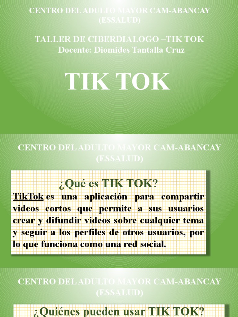 Introducción a TikTok para Adultos Mayores | PDF | Tecnología | Informática