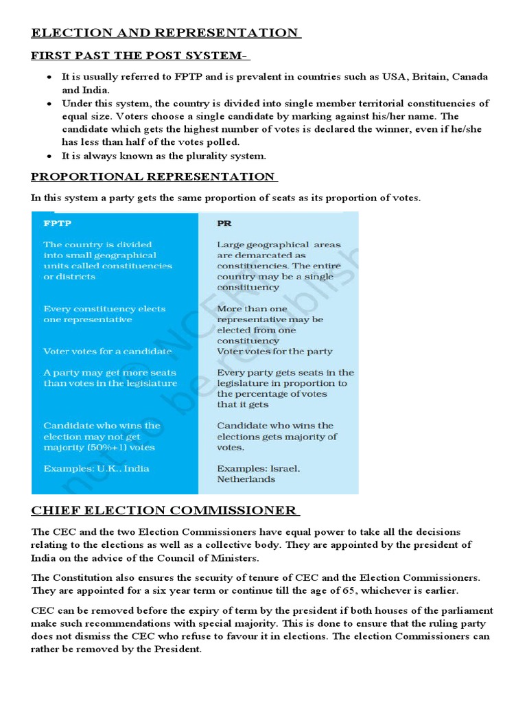 Election and Representation | PDF | Elections | Voting