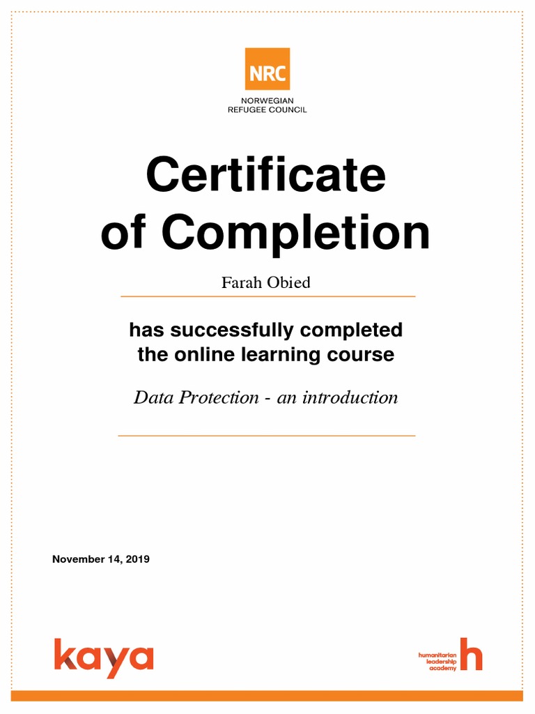 Data Protection Certificate | PDF