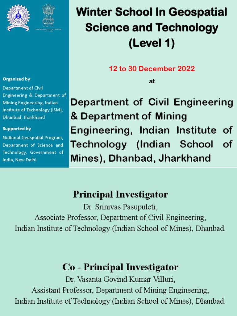 IIT-IsM Srinivas Brochure | PDF | Geomatics | Science