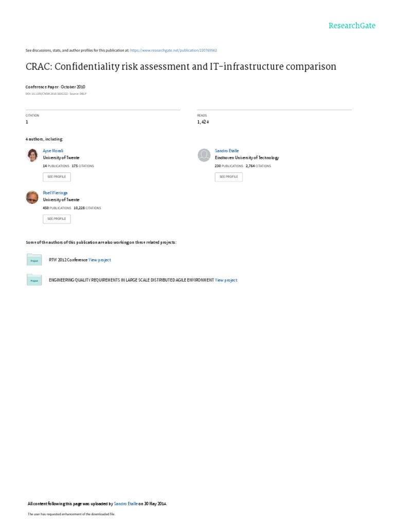 CRAC Confidentiality Risk Assessment and IT-infras | PDF | Vulnerability (Computing) | Risk
