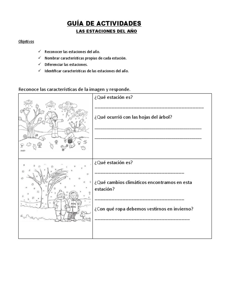 Ciencias Estaciones Del Año para Primero y Segundo | PDF | Temporada de ...