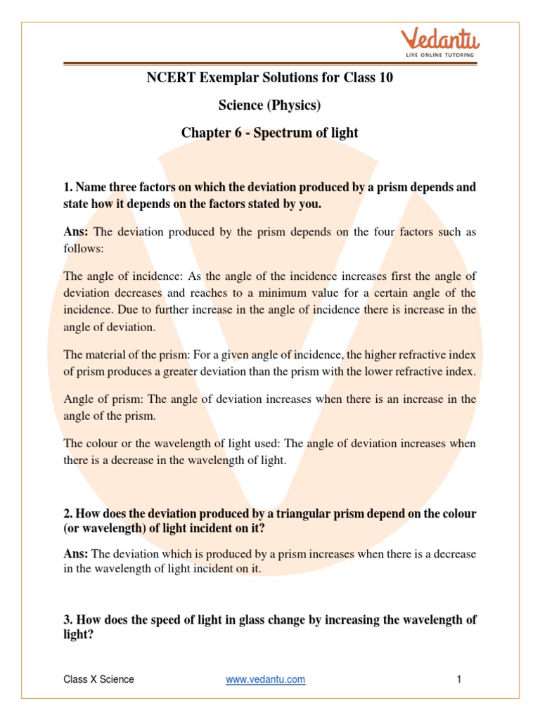 Class 10 - Physics - Spectrum Solutions | PDF | Electromagnetic ...