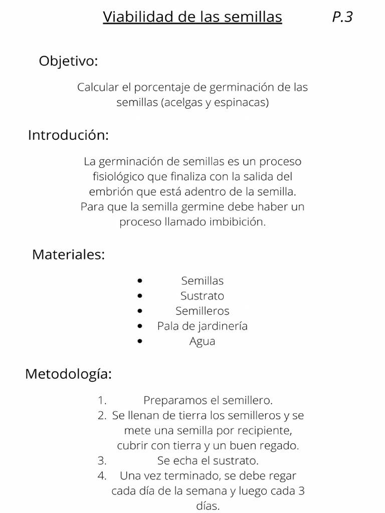 Viabilidad de Las Semillas | PDF