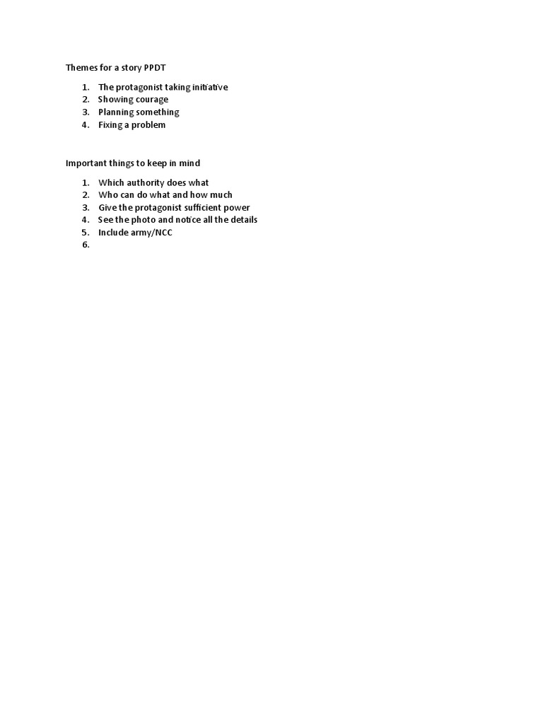 Themes For A Story PPDT | PDF