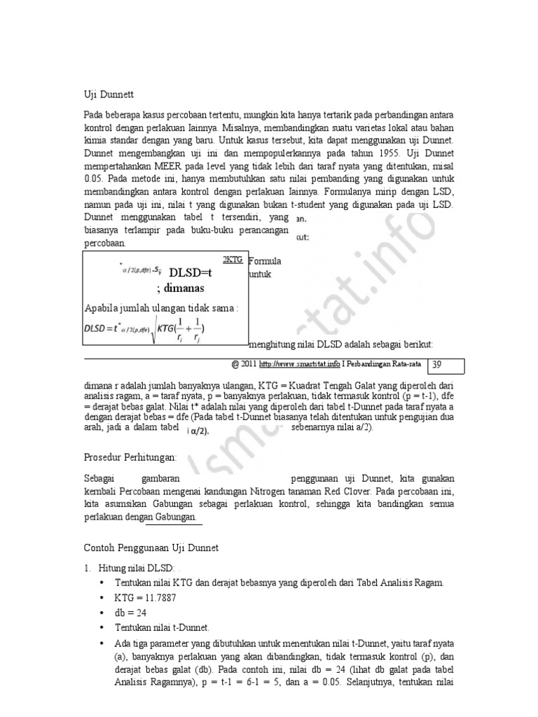 Xdocs - Tips Uji Lanjut Dunnet Perb | PDF | Metode & Bahan Ajar | Sains & Matematika