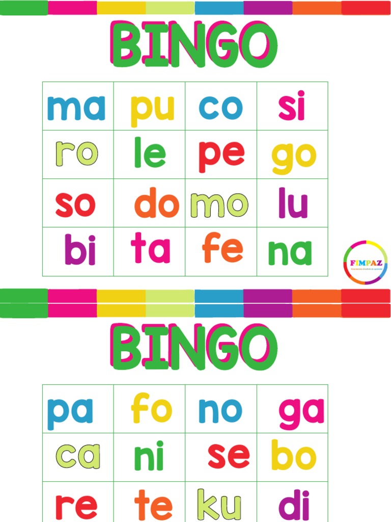 Bingo Silabas Compressed 1 | PDF