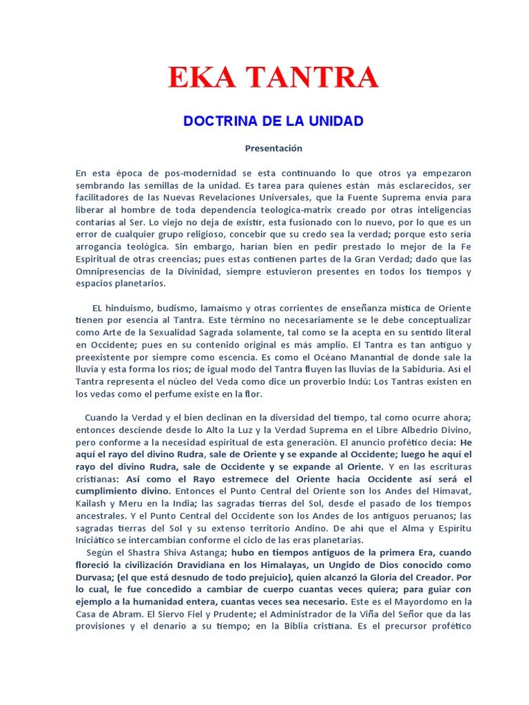 Eka Tantra | PDF | Tantra | Verdad
