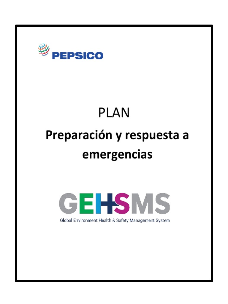 Plan de Emergencias GEHSMS Pepsico | PDF | Oxígeno | Naturaleza