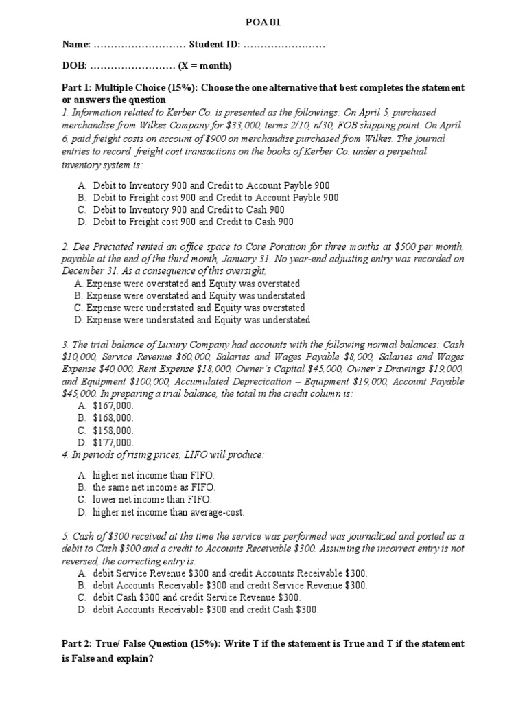 Poa 01 - 1.2223 | PDF | Debits And Credits | Expense