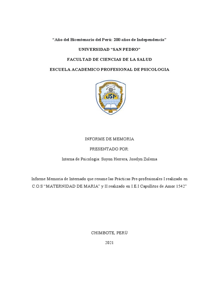 Informe de Internado | PDF | Sicología | Depresión (estado de ánimo)