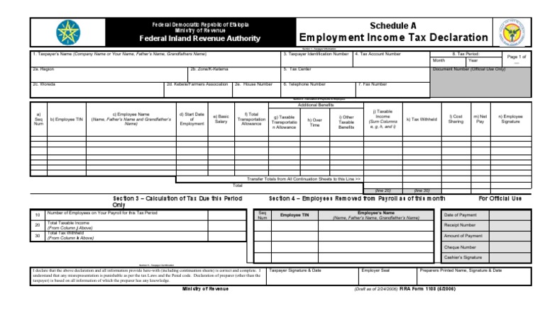 Employment Income Tax Declaration Form | PDF | Payroll Tax | Taxes