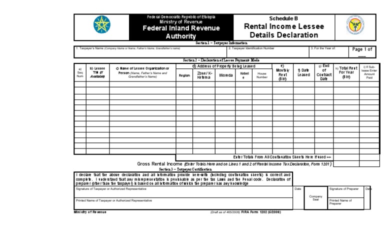 Rental Income Tax Declaration Form 1202 | PDF | Lease | Renting