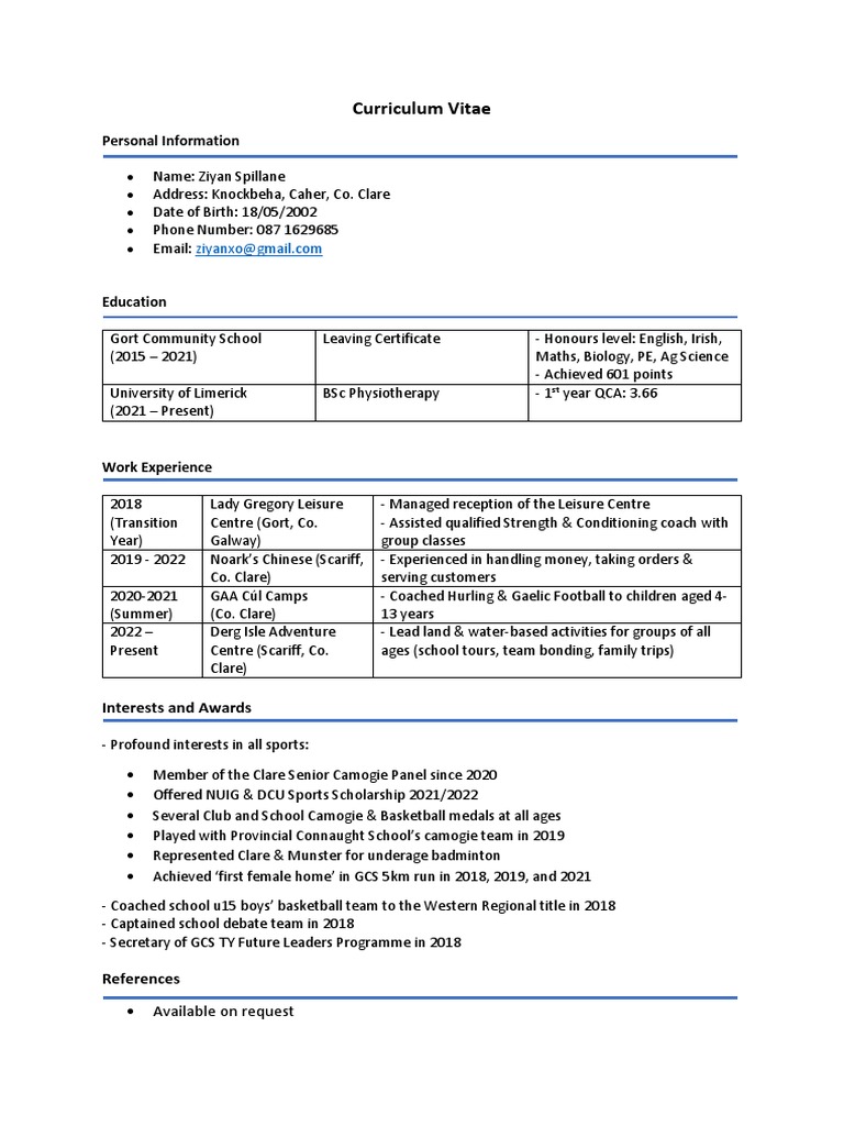 Curriculum Vitae: Personal Information | PDF