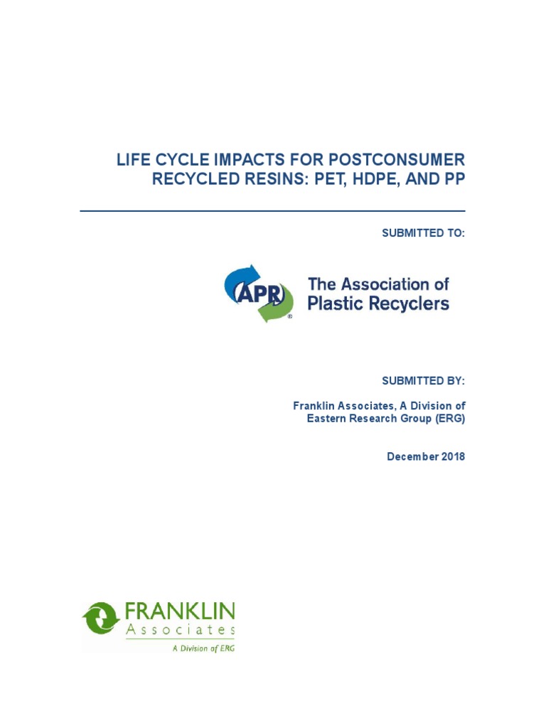Life Cycle Analysis of Recycled Resins | PDF | Life Cycle Assessment ...