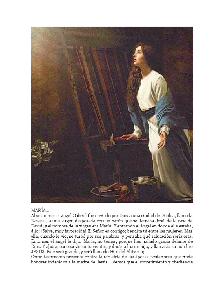 La Anunciación del Ángel a María | PDF | María, madre de Jesús | Jesús