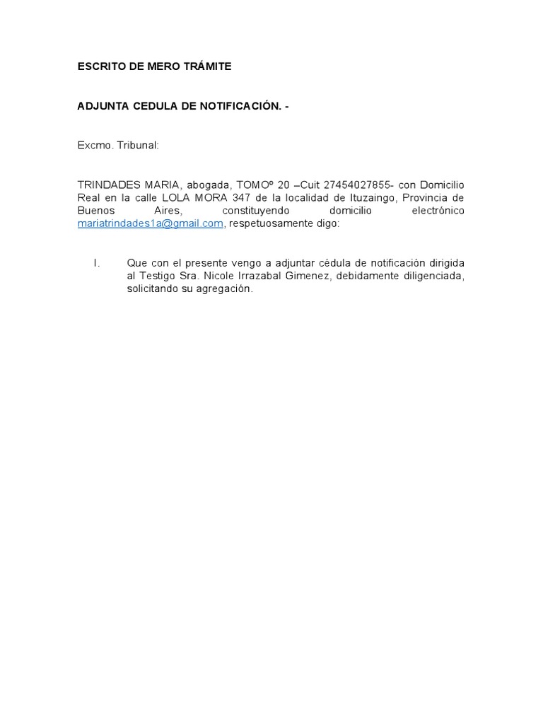 Escrito de Mero Trámite | PDF