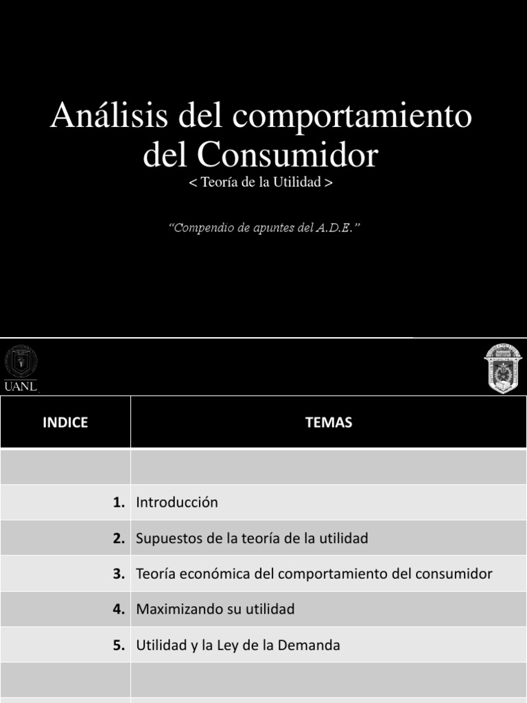 Análisis Del Comportamiento Del Consumidor | PDF | Utilidad | Utilidad marginal
