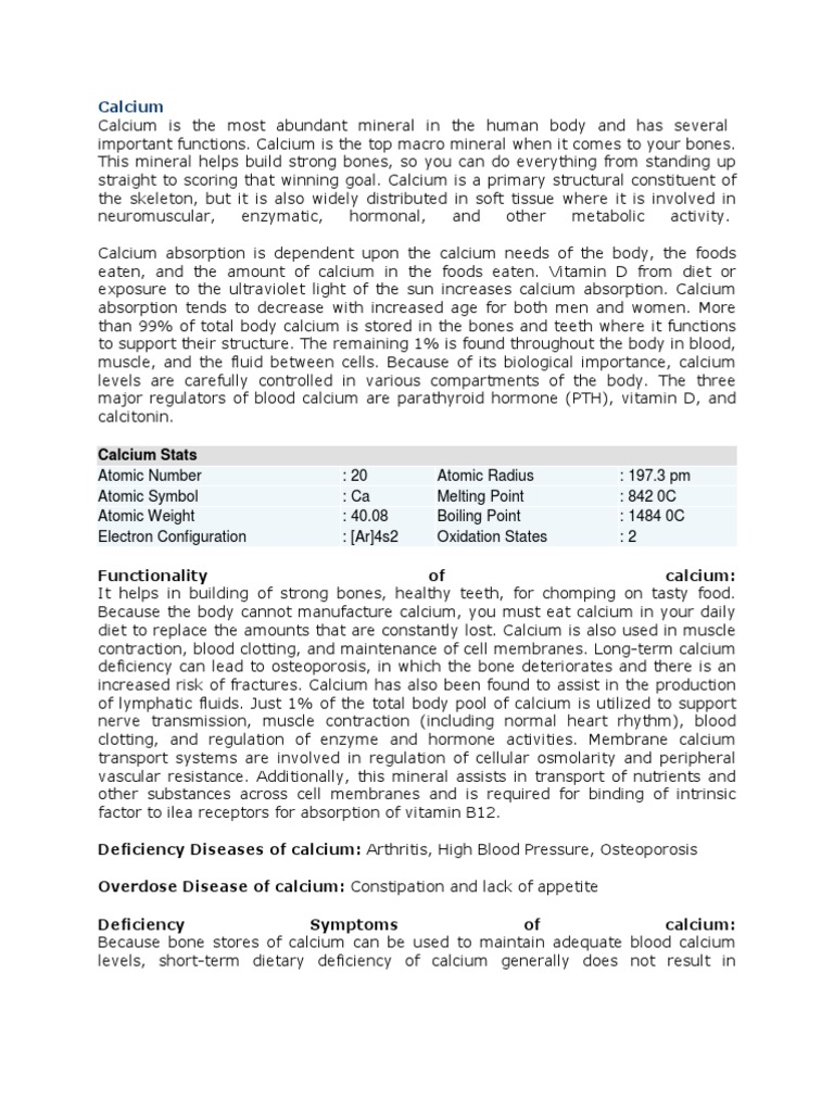 Calcium | PDF | Osteoporosis | Calcium