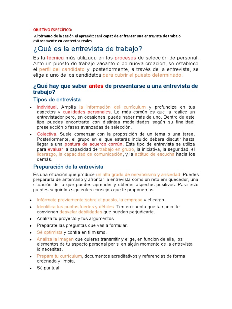 Qué Es La Entrevista de Trabajo | PDF | Entrevista de trabajo