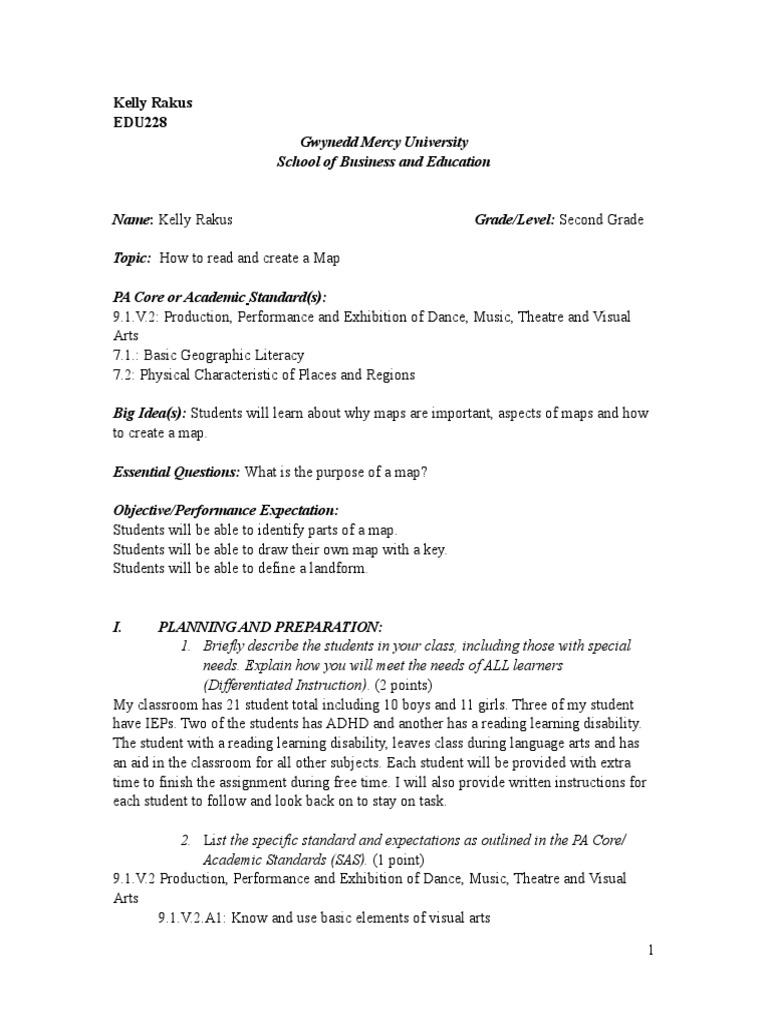 Arts Integration Lesson Plan | PDF | Classroom | Map